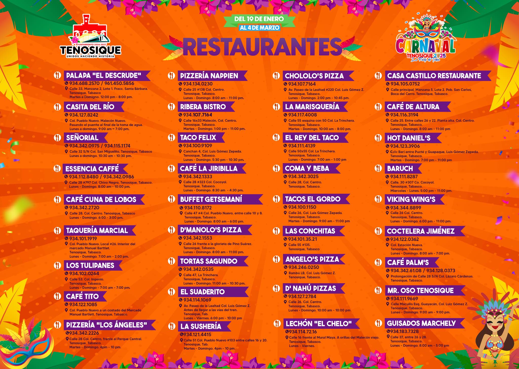 Planifica tu visita para el Carnaval de Tenosique 2025 - Tenosique Tab.